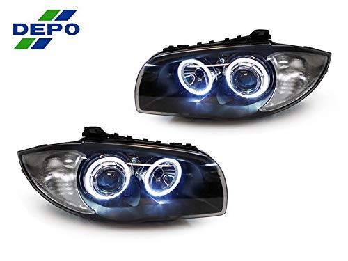 DEPO V2 White LED Angel HALO Projector Headlight Compatible Fits For 2008-2012 BMW E82 / E88 1 ...